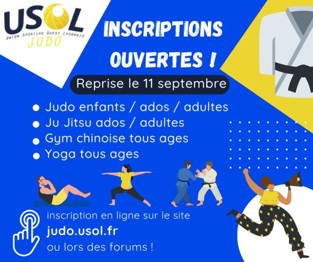 Inscriptions ouvertes ! - Section judo de l'association USOL